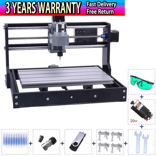 CNC3018 Pro 3 Axis CNC Router Kit Mini Laser Engraving Machine + 20W ...