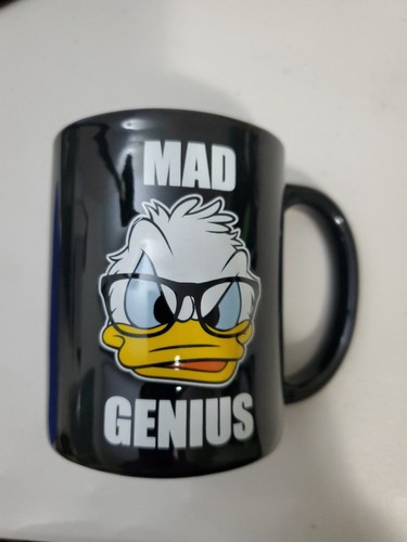Donald Duck Mad Genius Coffee Cup Raised Face Disney Parks Double Sided ...