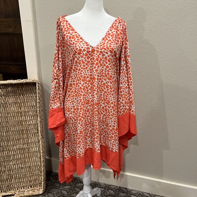 Mud Pie Shaw Women Medium Bag Lady Shaw Orange Animal Print Beach ...