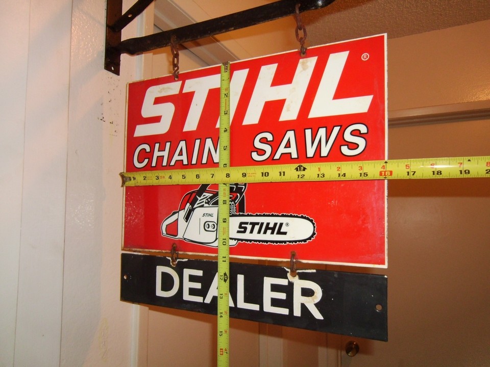 U.S. Stihl Chain Saws double sided metal sign w/ bracket | eBay