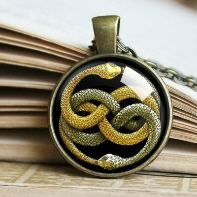 Neverending Story Necklace, Infinite snake Pendant, Snake knot ...