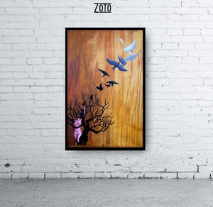 Surealism Original Gemälde "Flug von Eden" zoto Kunst von Adam conard ...