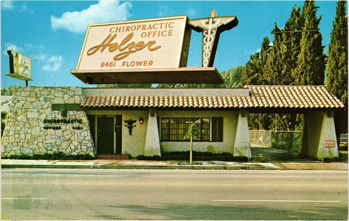 Helzer Chiropractic Office Bellflower California Unposted Postcard ...