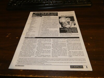 GURPS: GURPS Lite (June 1999 Edition) | eBay