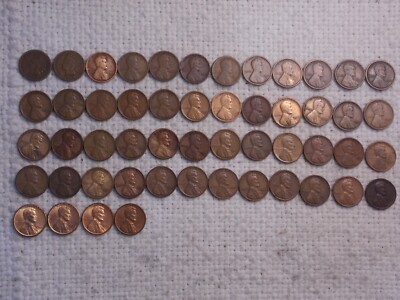 1909 to 1958 wheat penny run 50 wheat & 1883,1888 indian pennies | eBay