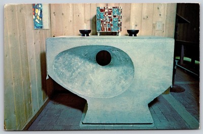 Postcard Concrete Altar Roger Darricarrere St Andrew's Priory Valyermo ...