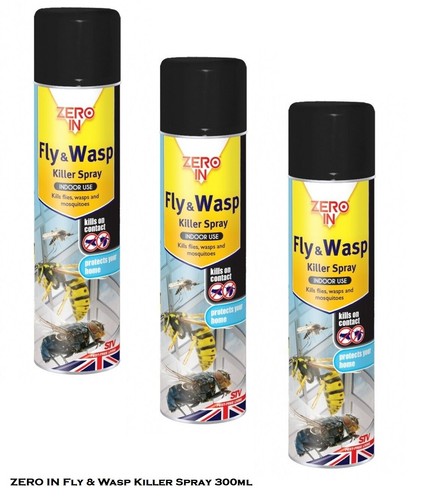 INSECT KILLER SPRAY FLY AND WASP Fast Acting Bugs Wasps Mosquito Pest ...