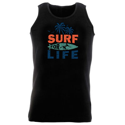 Surf For Life Surfing - Novelty Funny Muscle Singlet Vest Unisex Tank ...
