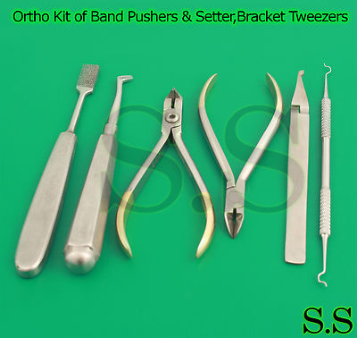 Ortho Kit of Band Pushers & Setter,Bracket Tweezers,Ligating,Distal End ...