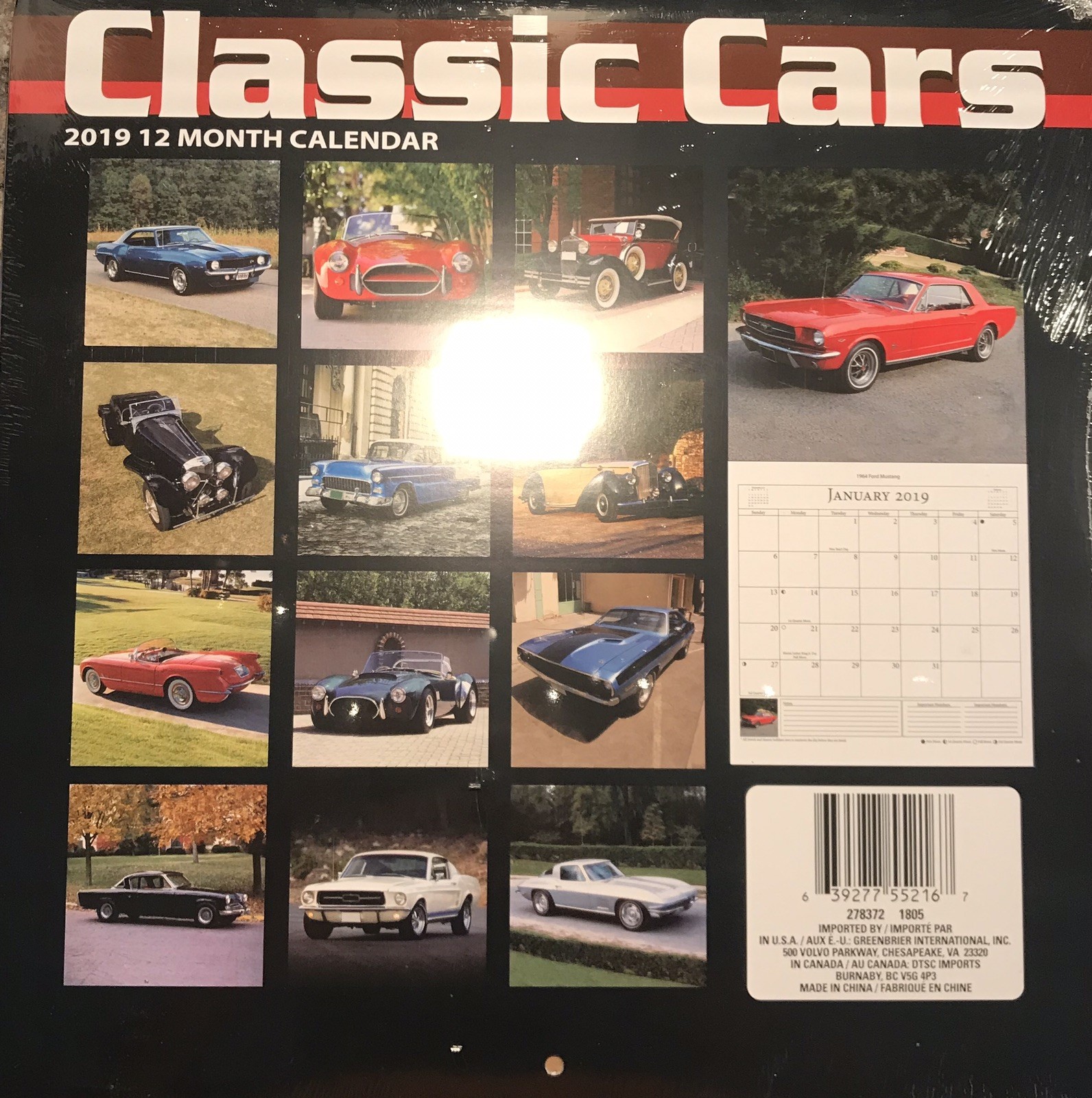 2019-12 Month Calendar Classic Cars | eBay