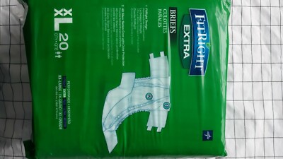 Fit Right Plus Briefs XXL 20 Anti-Leak Fits 60-69" New Adult Diapers-3 ...