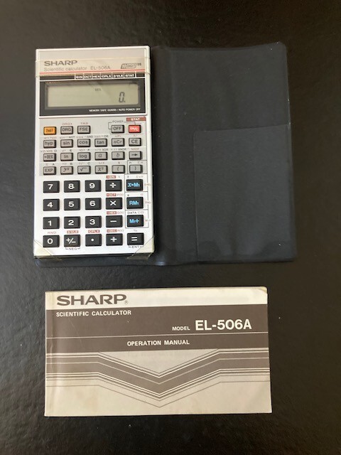 Vintage Sharp EL-506A Scientific Calculator with case and operation ...