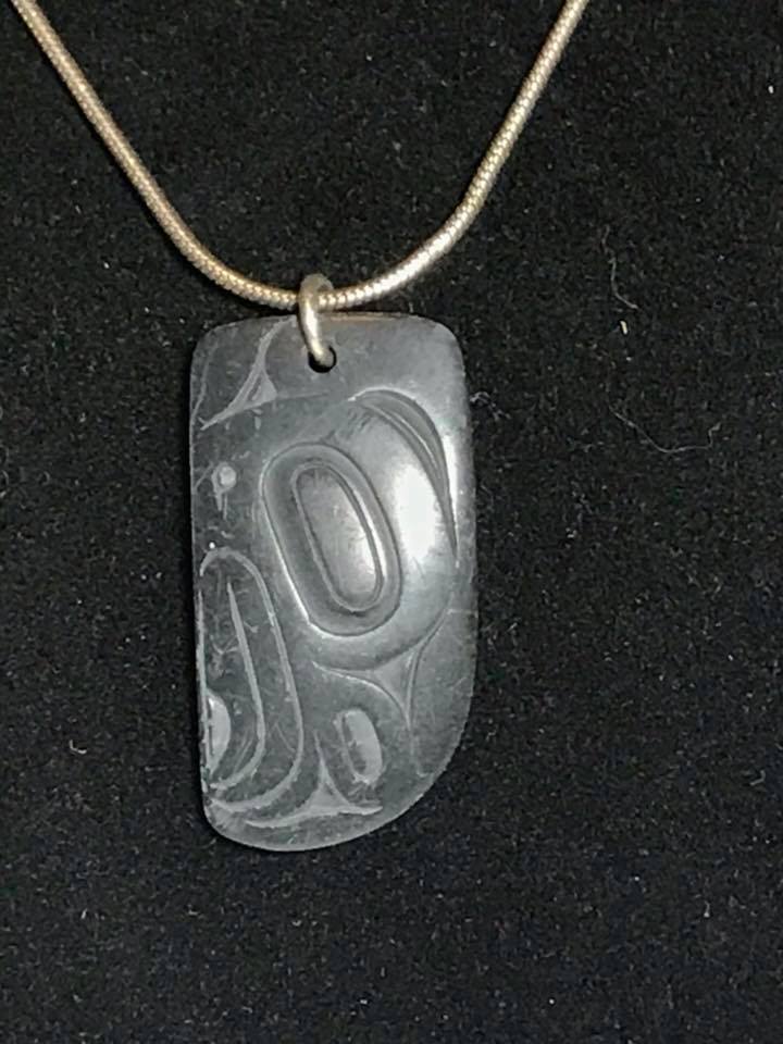 Signed Pat Dixon West Coast Native Art Argulite Haida Eagle Pendant | eBay