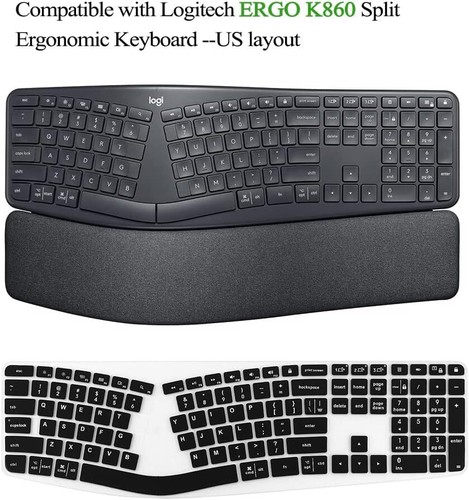 Cover Skin Compatible with Logitech Ergo K860 Split Ergonomic Silicone ...