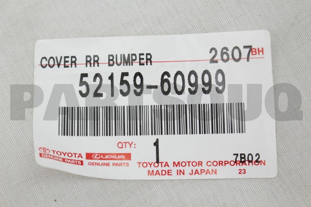 5215960999 Genuine Toyota Bumper RR CTR L/color 52159-60999 for sale ...