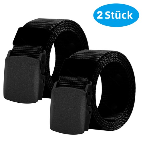 2er Unisex Gürtel Taktische Nylon Canvas Taille Gurtband mit Kunststoff ...
