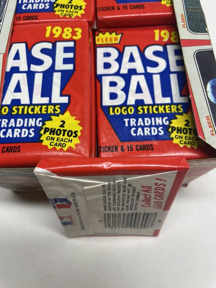 1983 Fleer WAX BOX 36 ORIGINAL UNOPENED Untouched PACKS Baseball Card ...