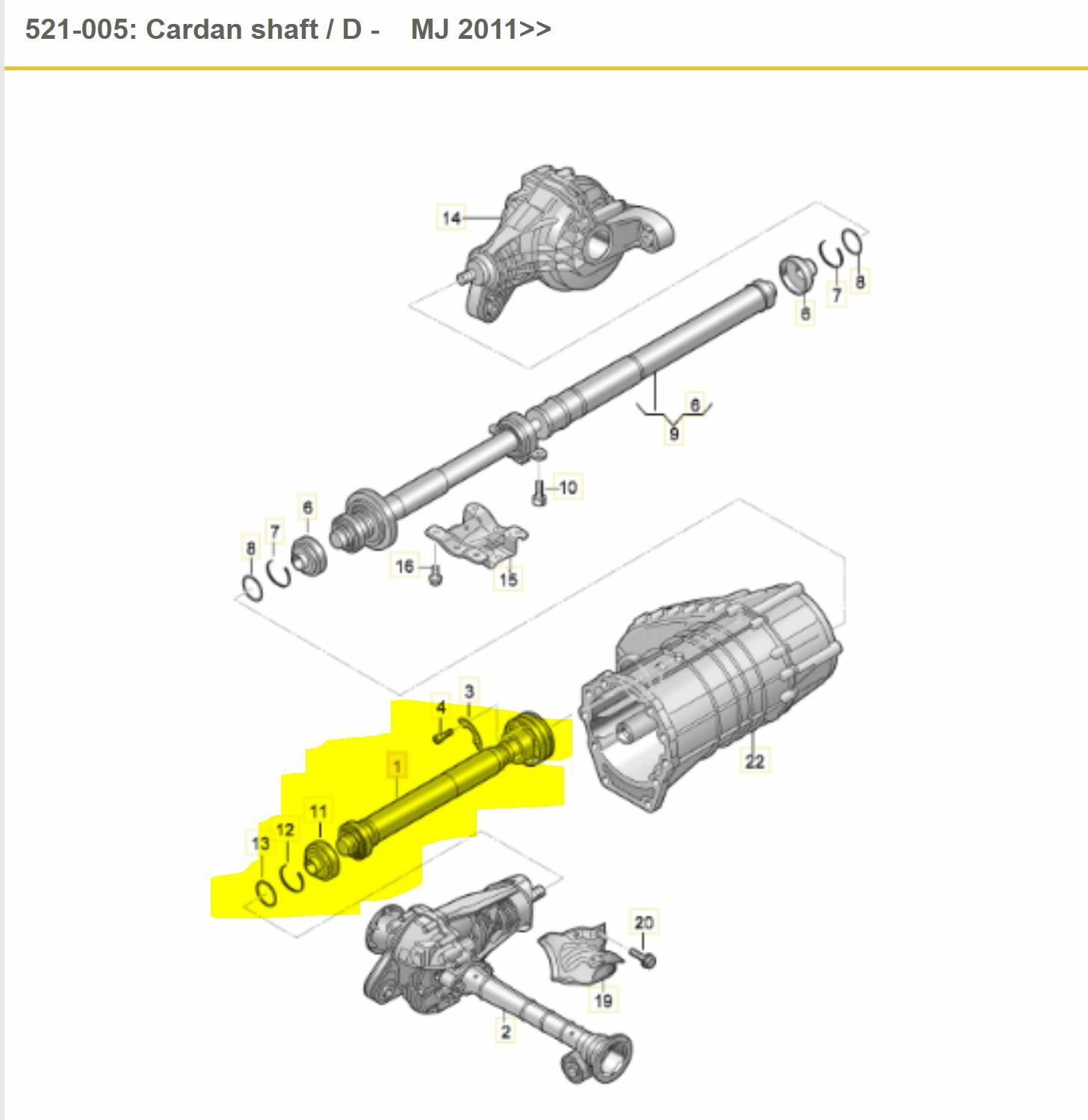 Audi Q7 4L Front Prop Propeller Drive Cardan Shaft Axle 7L8521101C ROS ...