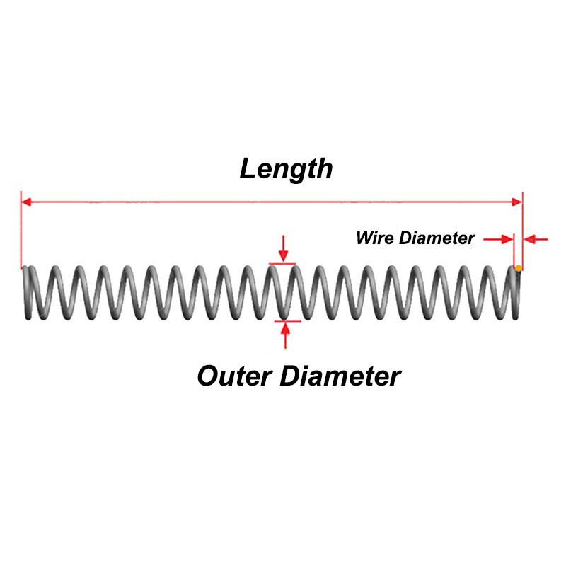 Length 300mm Compression Spring Pressure Springs OD 2-50mm Wire Dia 0 ...