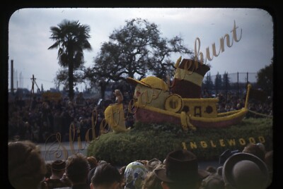 Inglewood California Parade Float Rose 35mm Slide 1950s Red Border ...