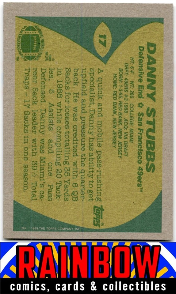 1989 Topps #17 Daniel Stubbs | eBay