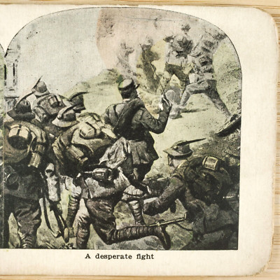 Desperate Fight on WWI Battlefield Stereoview c1918 Military War ...