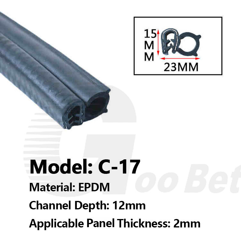 Car Finned Rubber Edge Trim Seal U Profile Van Boat Truck Door Bonnet ...