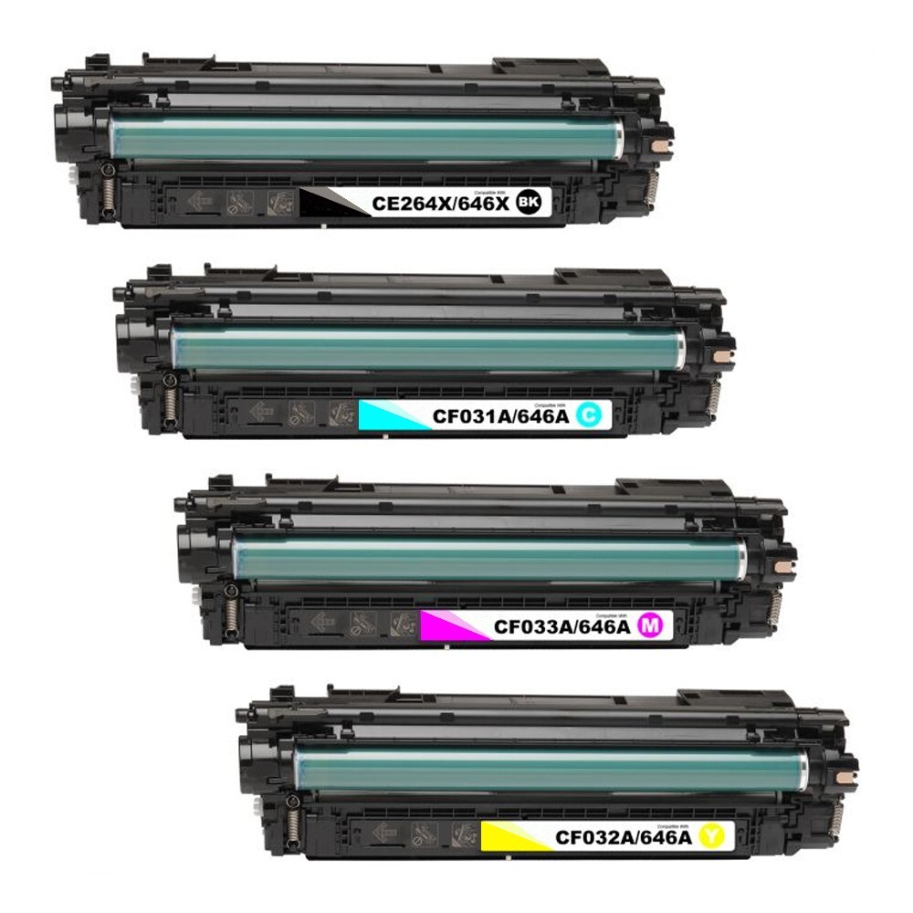 8x Non-OEM Toner CE264X CF031A CF032A CF033A for HP LaserJet CM4540f ...