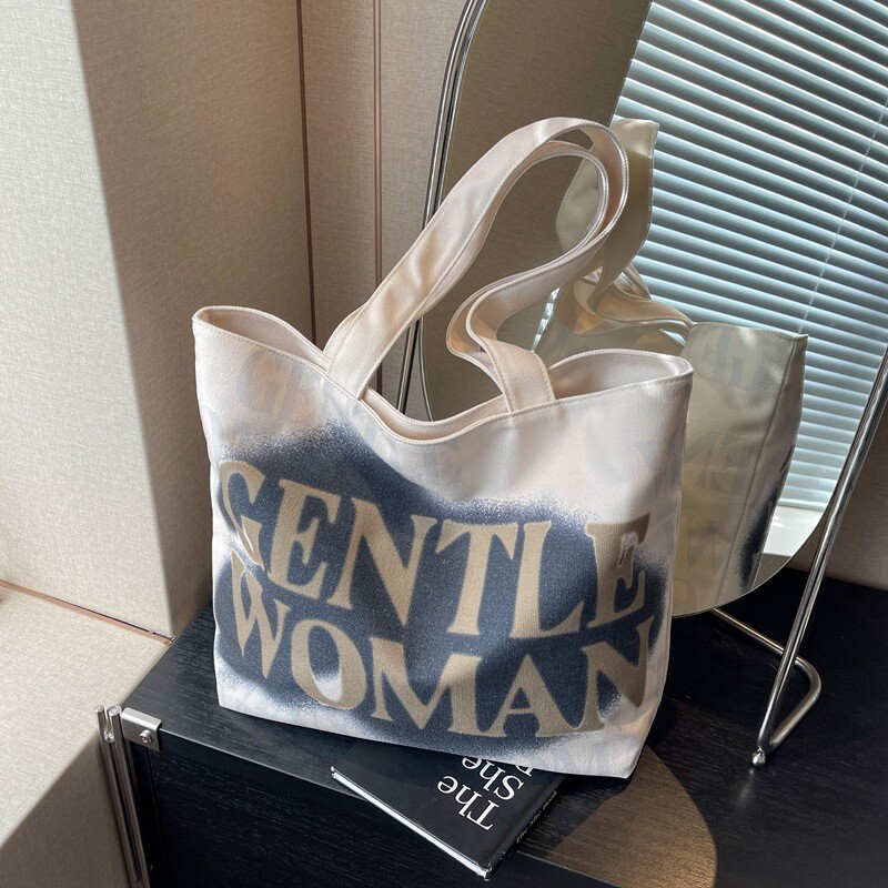 Urban Chic Printed Canvas Tote Bag For College Students Simple Handbag ...