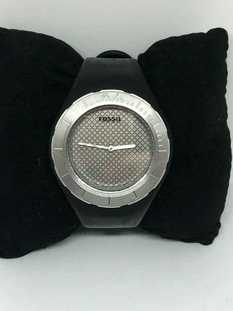 Fossil JR1210 Men's Watch White Band Rubber Analog Digital 40mm Case ...