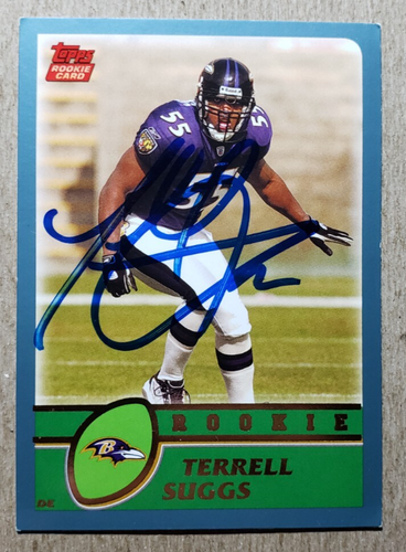 Terrell Suggs Signed 2003 Topps Autograph Rookie Card JSA Certified ...