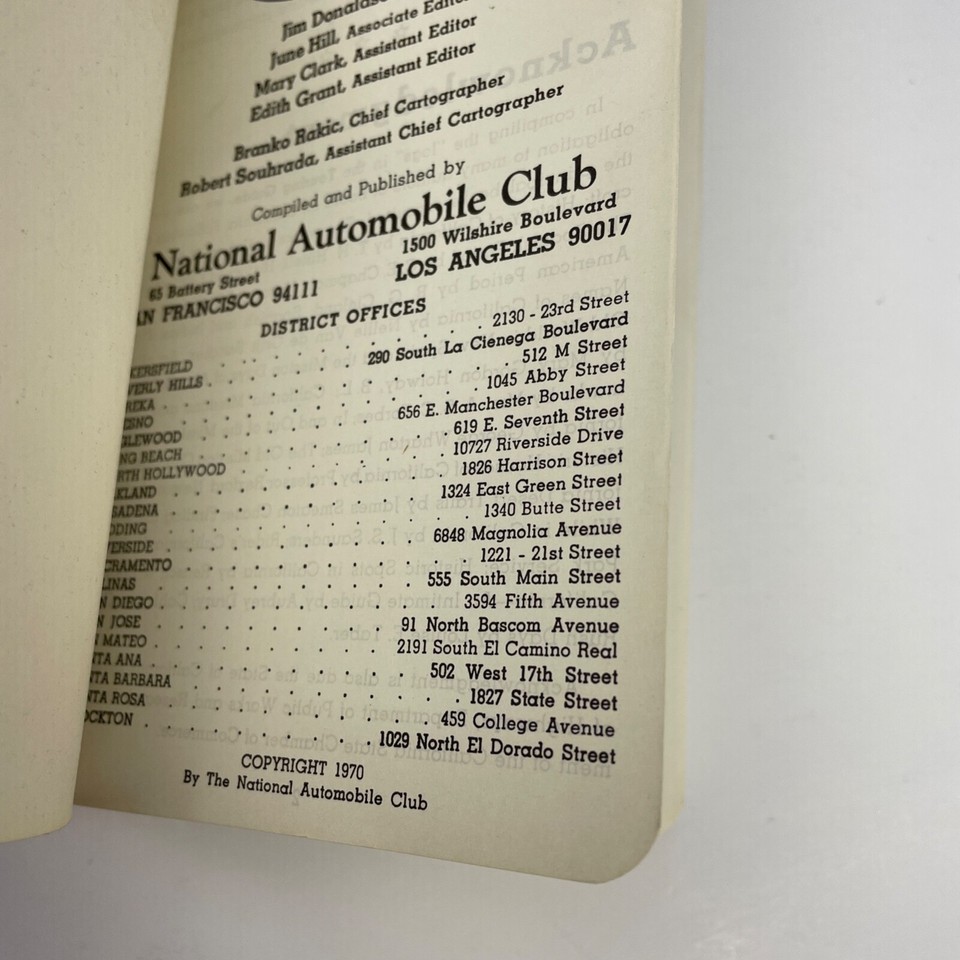 Touring Guide Of The Pacific Coast (National Automobile Club) 1970 Book ...