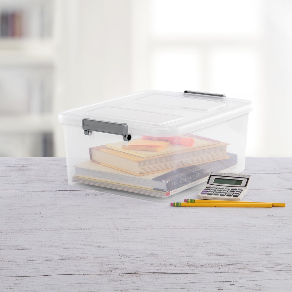 (3 pack) Sterilite 12.7 Qt. Clear Plastic Modular ID Latch Box | eBay