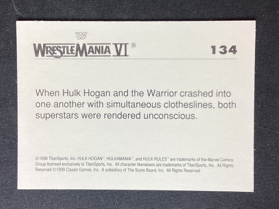 1990 Classic WWF The History of Wrestlemania #134 Hulk Hogan / Ultimate ...