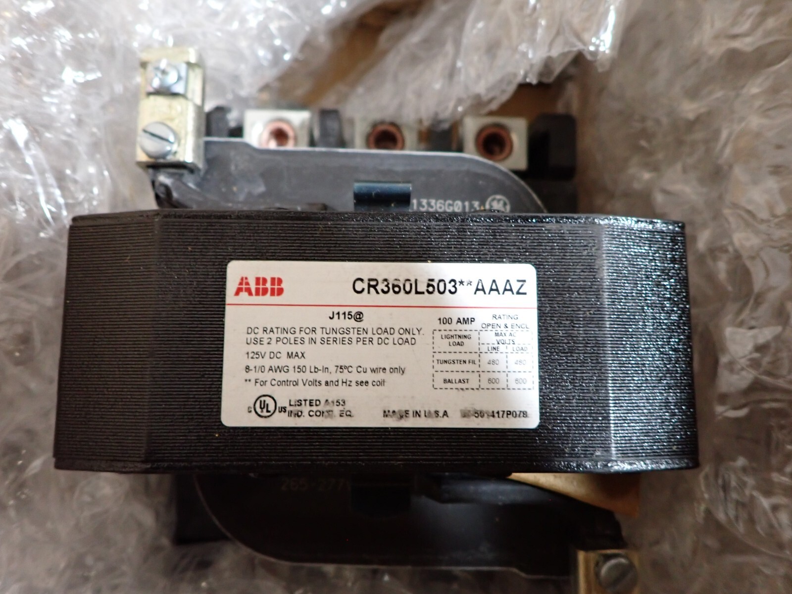 NEW ABB GE 100 amp Lighting Contactor 3P CR360L50 277v Coil | eBay