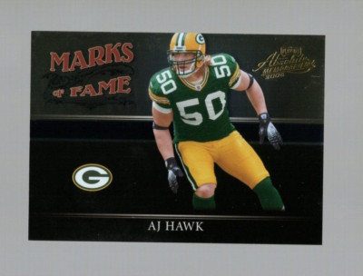 2006 PLAYOFF ABSOLUTE A.J. HAWK #MF46 ROOKIE MARKS OF FAME GOLD 051/100 ...