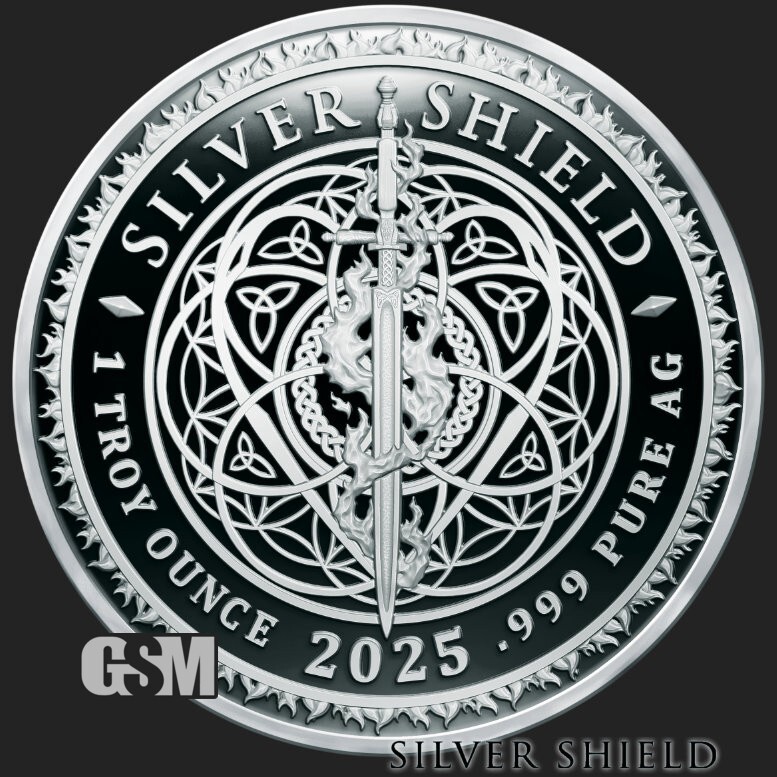 2025 - Exter's Pyramid 1 oz .999 Fine Silver Shield Proof MINIMINTAGE ...