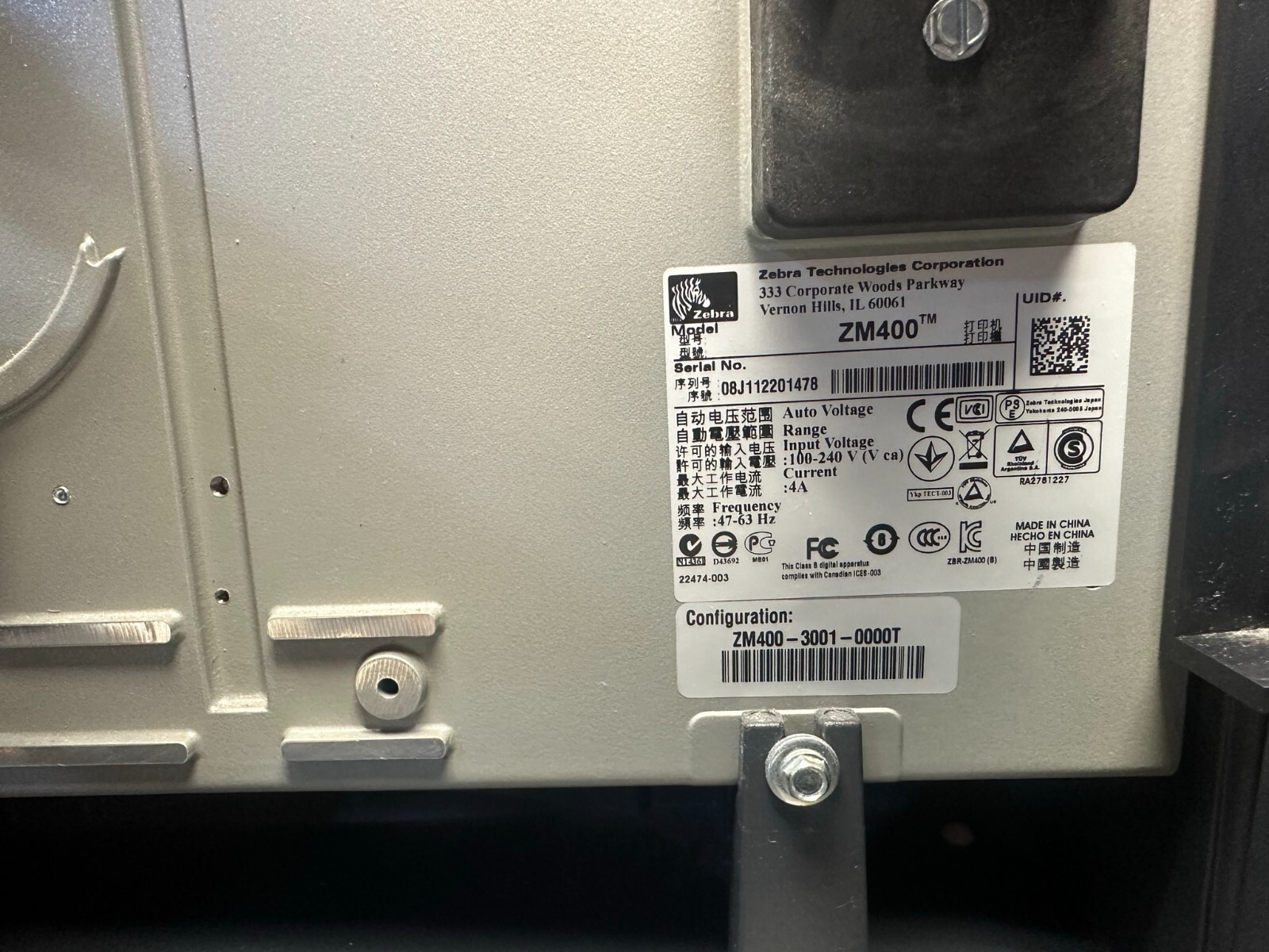 Zebra ZM400-3001-0000T Thermal Label Printer for sale online | eBay