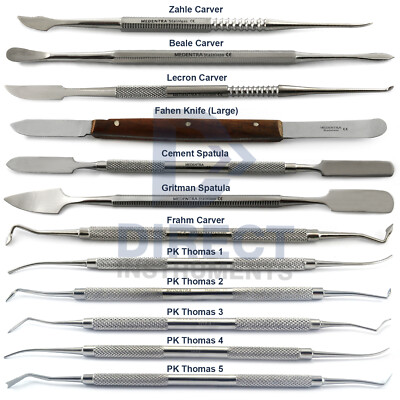 12Pcs Dental Waxing Instruments Kit Carving Knife Wax Carvers Spatula ...
