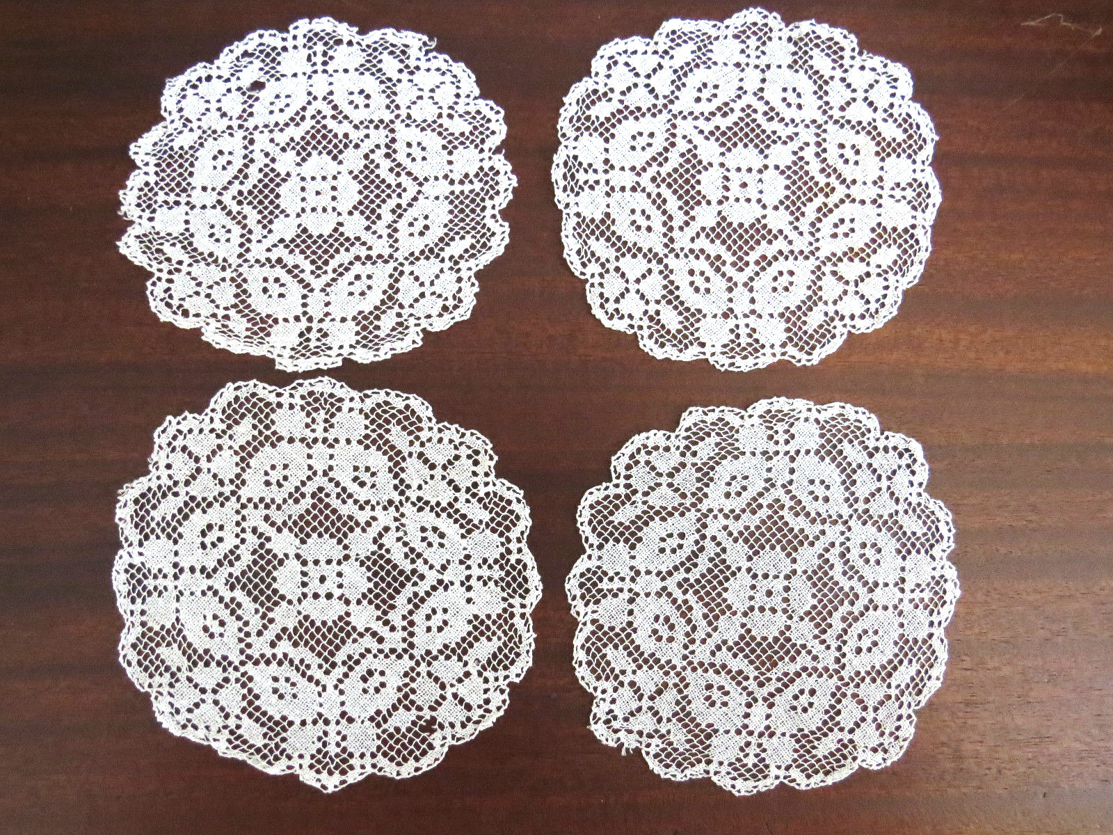 FOUR VINTAGE White Lace Coasters - Barware Cocktails Tea Parties ...
