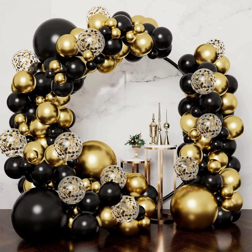 Black and Gold Balloon Arch KitGold and Black Balloon Arch Kit for New ...