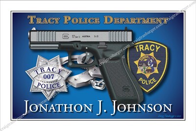 Police,Tracy,Department,Retirement,badge,gift | eBay