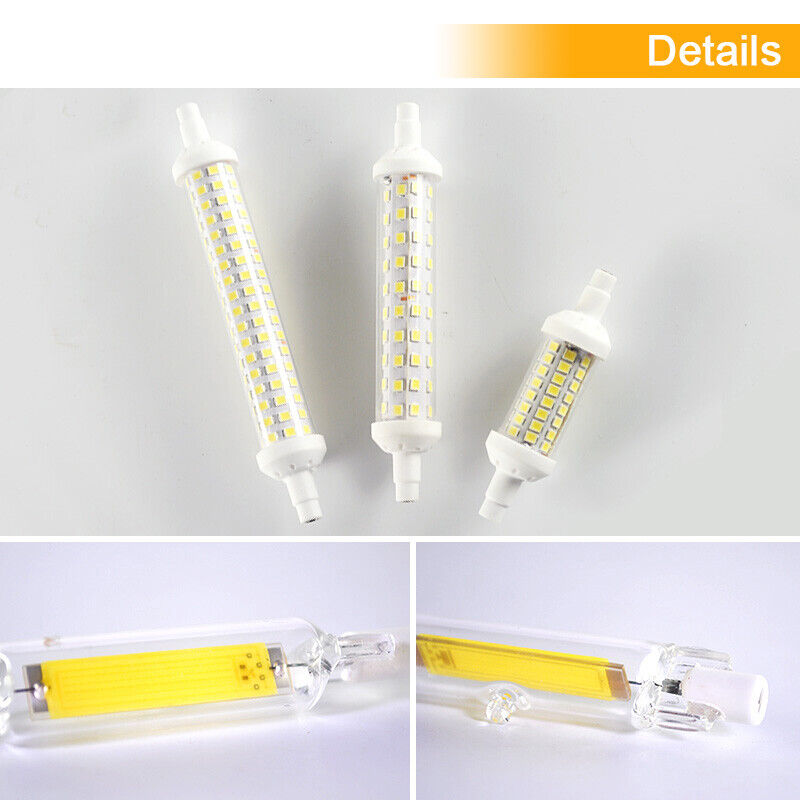 Dimmable R7s Led Cob Smd Flood Light Bulb Glass Tube 6w 78mm 12w 118mm