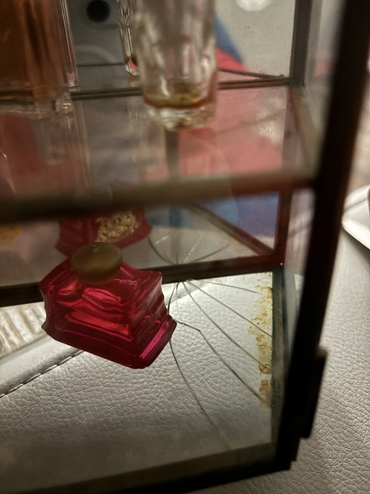 Vintage Glass Perfume Cabinet With Various Mini Perfumes/ Bottles | eBay