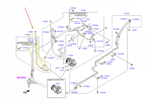 OEM HOSE-DISCHARGE for Hyundai 2012-2015 Genesis 14 / G80 , 977622W001 ...