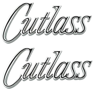 OER Diecast Front Fender Emblem Script Set For 1970 Oldsmobile Cutlass ...