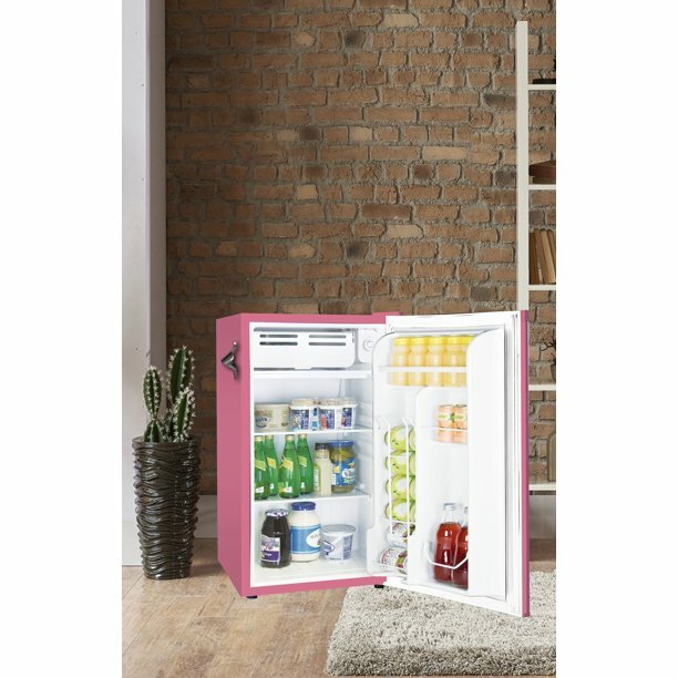 Retro Pink Mini Fridge Freezer 3.2 cu ft Girls Dorm Office Compact ...