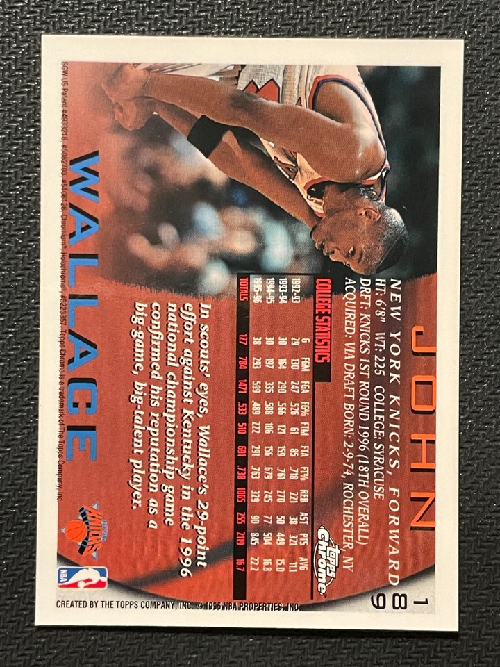1996-1997 Topps Chrome #189 John Wallace rookie new york Knicks | eBay