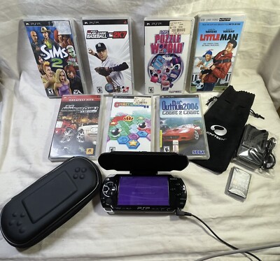 PSP 2001 Console Case Game Lot OutRun 2006 Coast 2 Coast Midnight Club ...