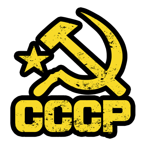 2 x Large Car Stickers cccp yellow Decal Bumper Bike Truck Laptop ...